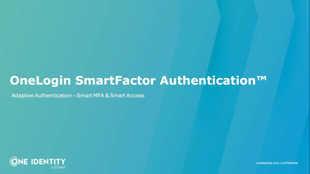 Adaptive Authentication in SmartFactor: Mini OneLogin Demo